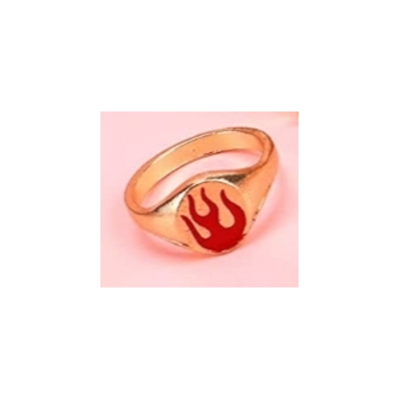 None | Jewelry | Y2k Fire Flames Ring Red Gold Colored Y2k Style Ring ...